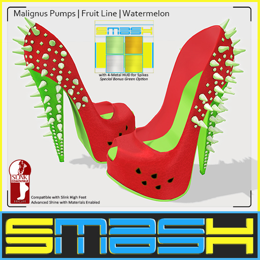 Second Life Marketplace - SMASH - Malignus Pumps (Watermelon)